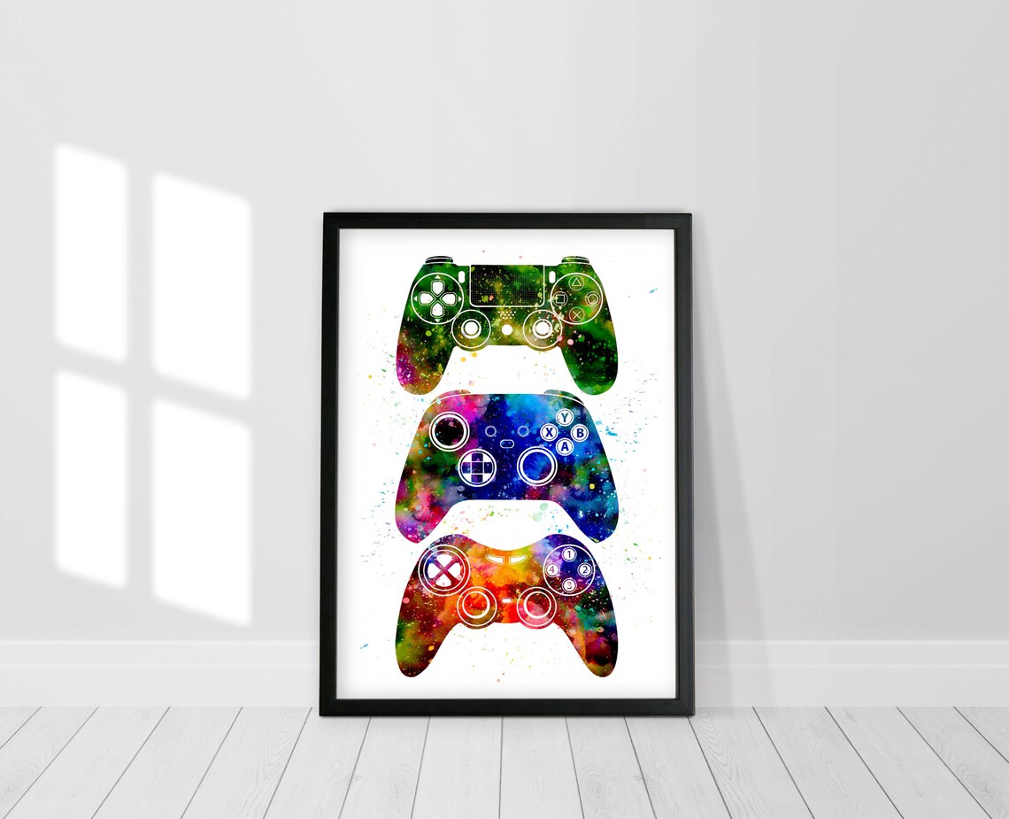 Game Controller Poster Controller Wall Art Gamer Room Decor | Etsy