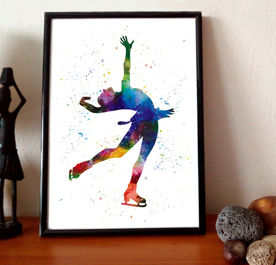 Figure Skating Print Ice Skating Poster Watercolor Art - Etsy