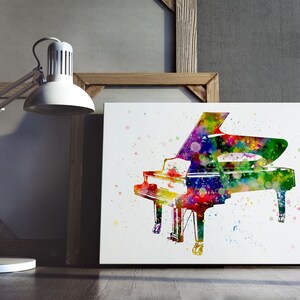 Piano Watercolor Art Print, Music Instrument Poster, Musician Wall Art ...