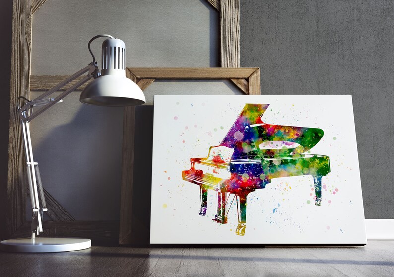 Piano Watercolor Art Print Music Instrument Poster Musician | Etsy