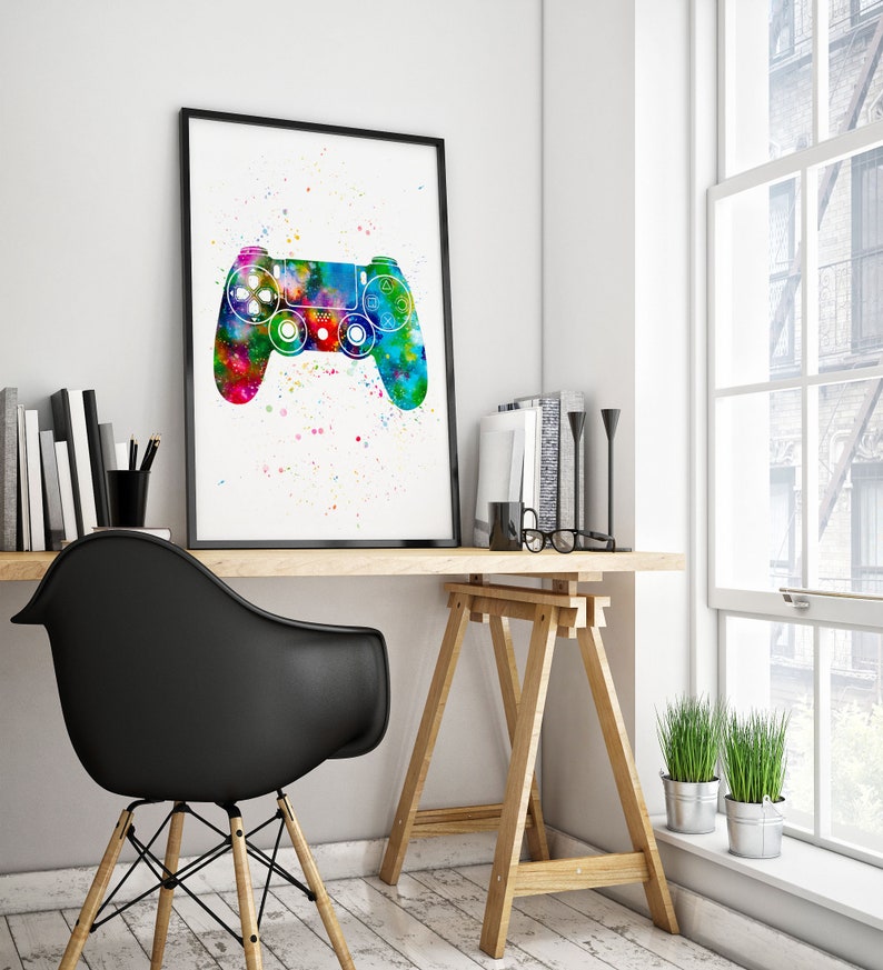 PS4 Controller Poster, Gamer Room Decor, Playstation 4 Controller ...
