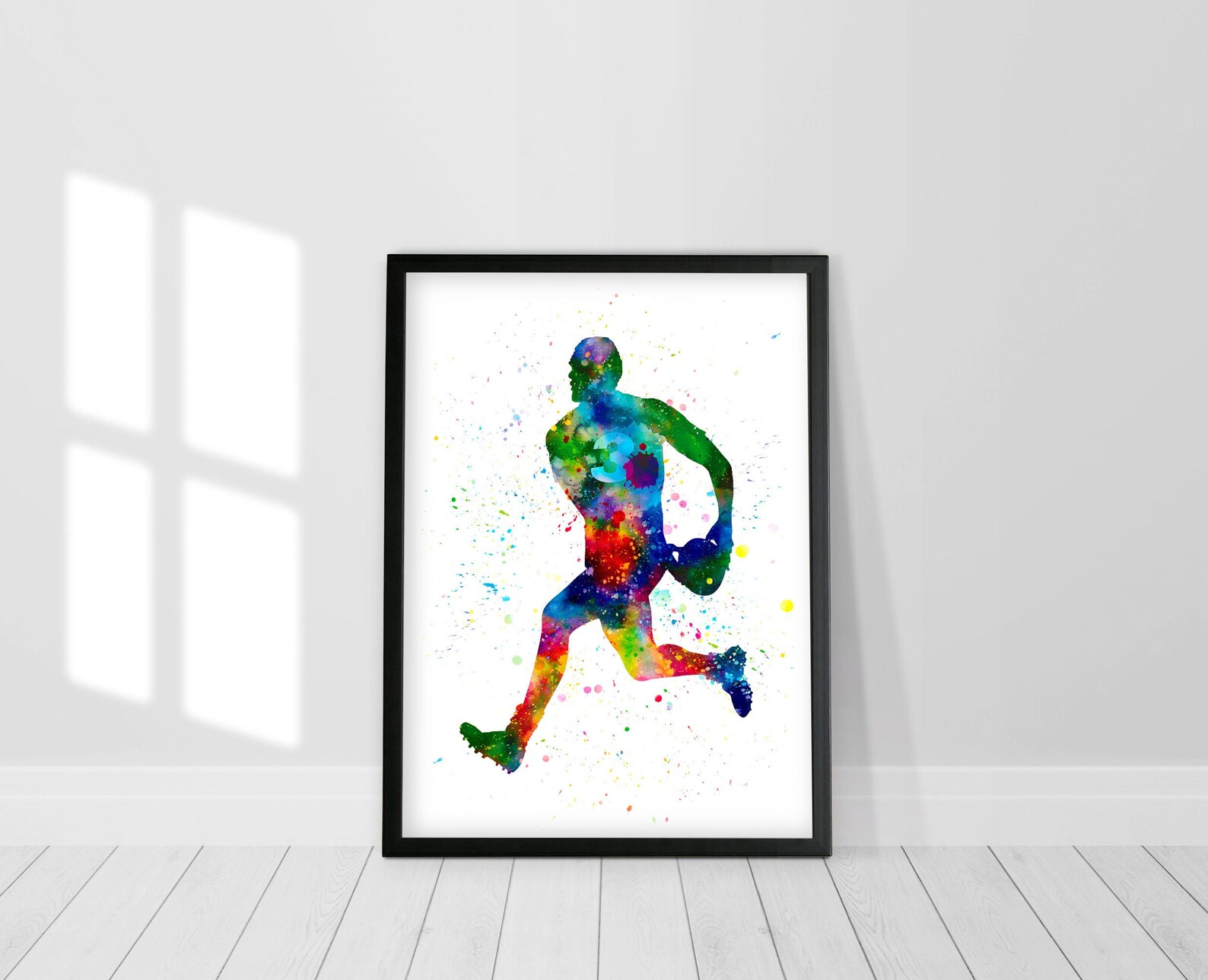 Rugby Player Print Watercolor Painting Sport Decor American - Etsy