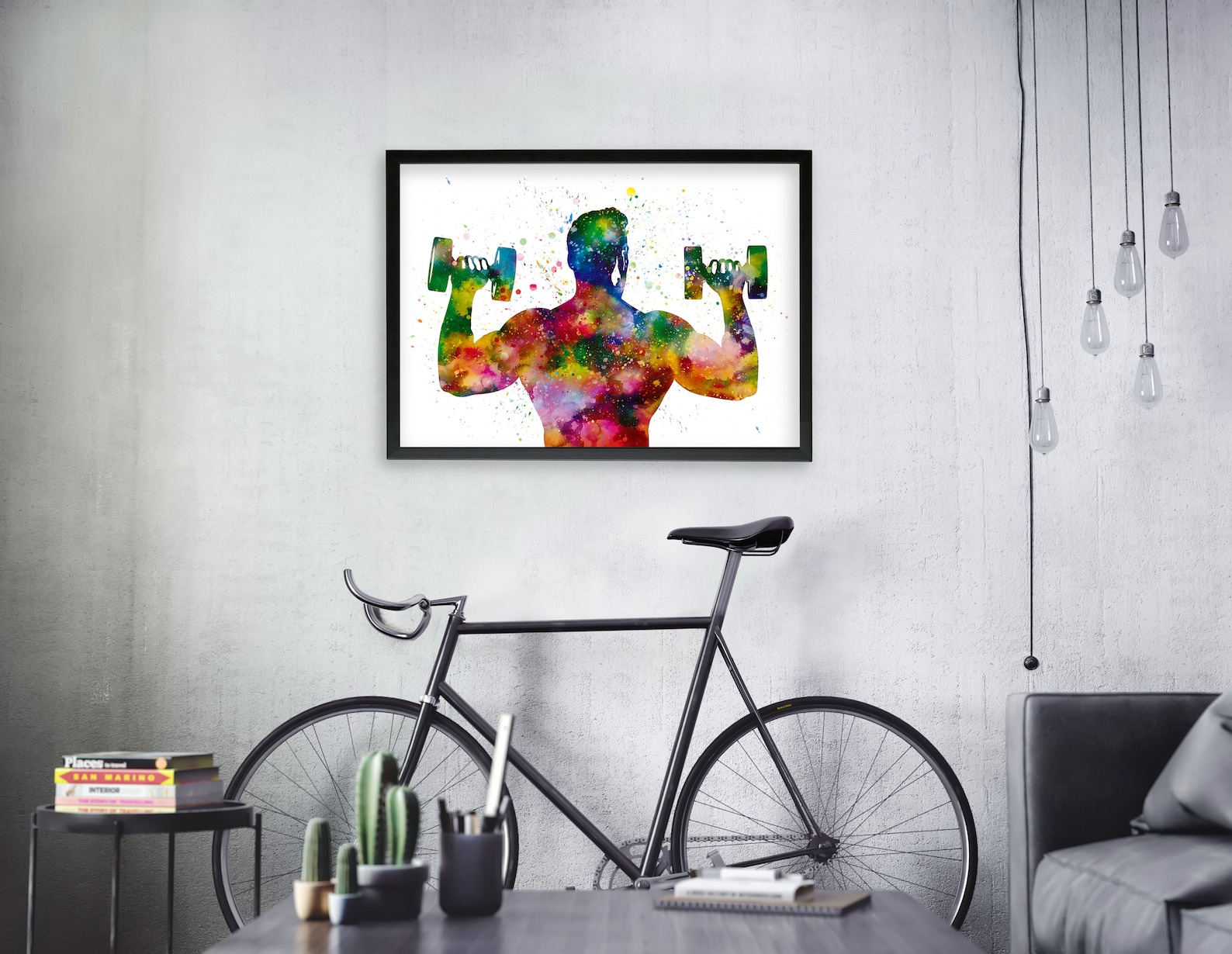 Dumbbell Workout Poster Gym Poster Art Print Home Gym Wall | Etsy
