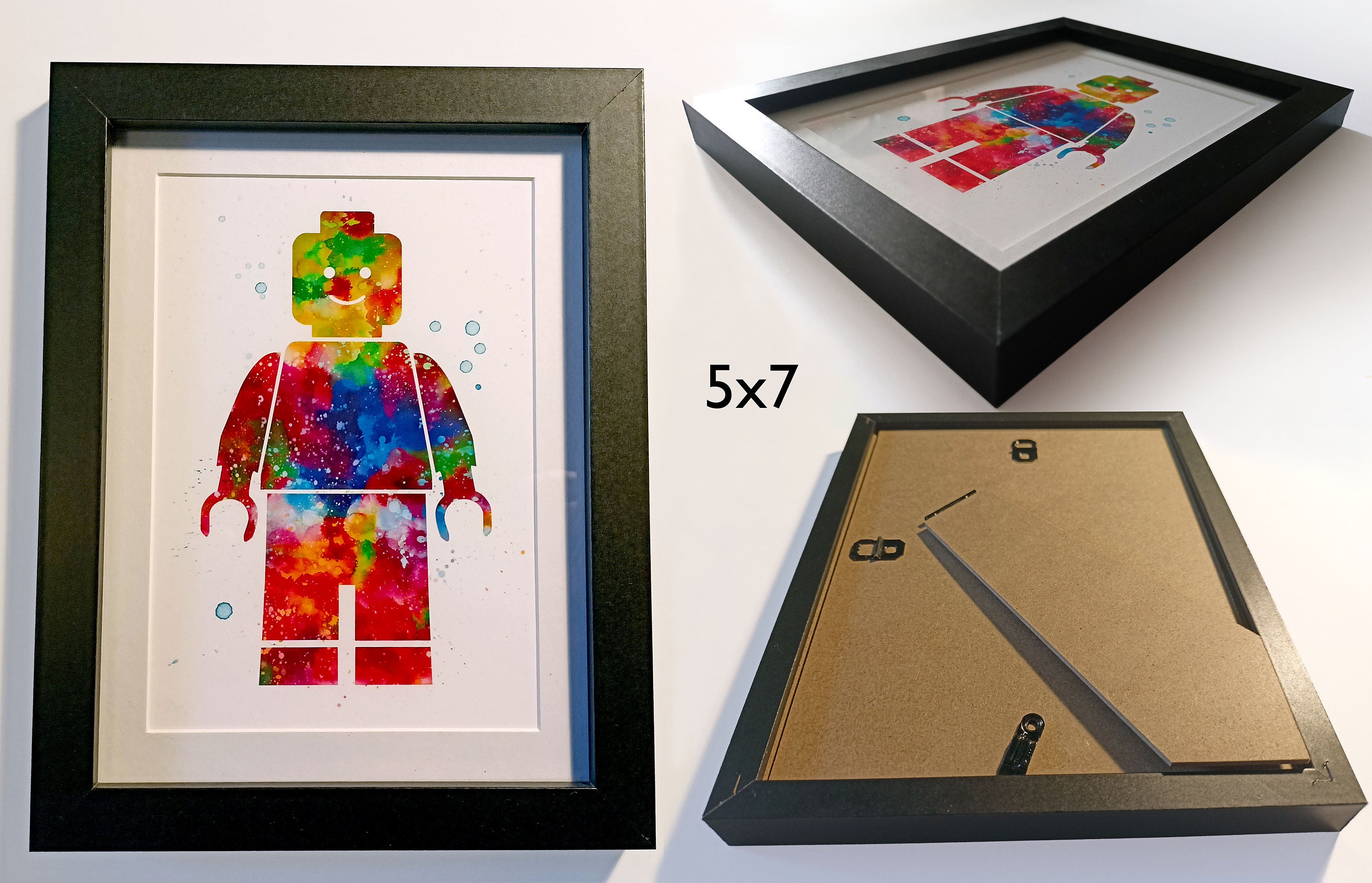 Emmet Lego Man Watercolor Art Print Kid Rooms