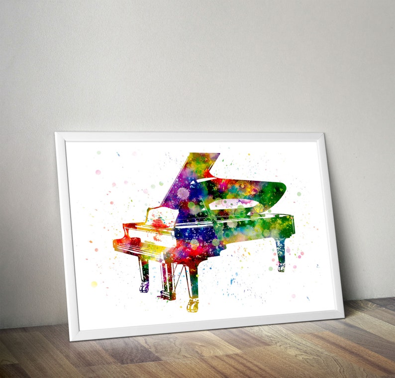Piano Watercolor Art Print Music Instrument Poster Musician | Etsy