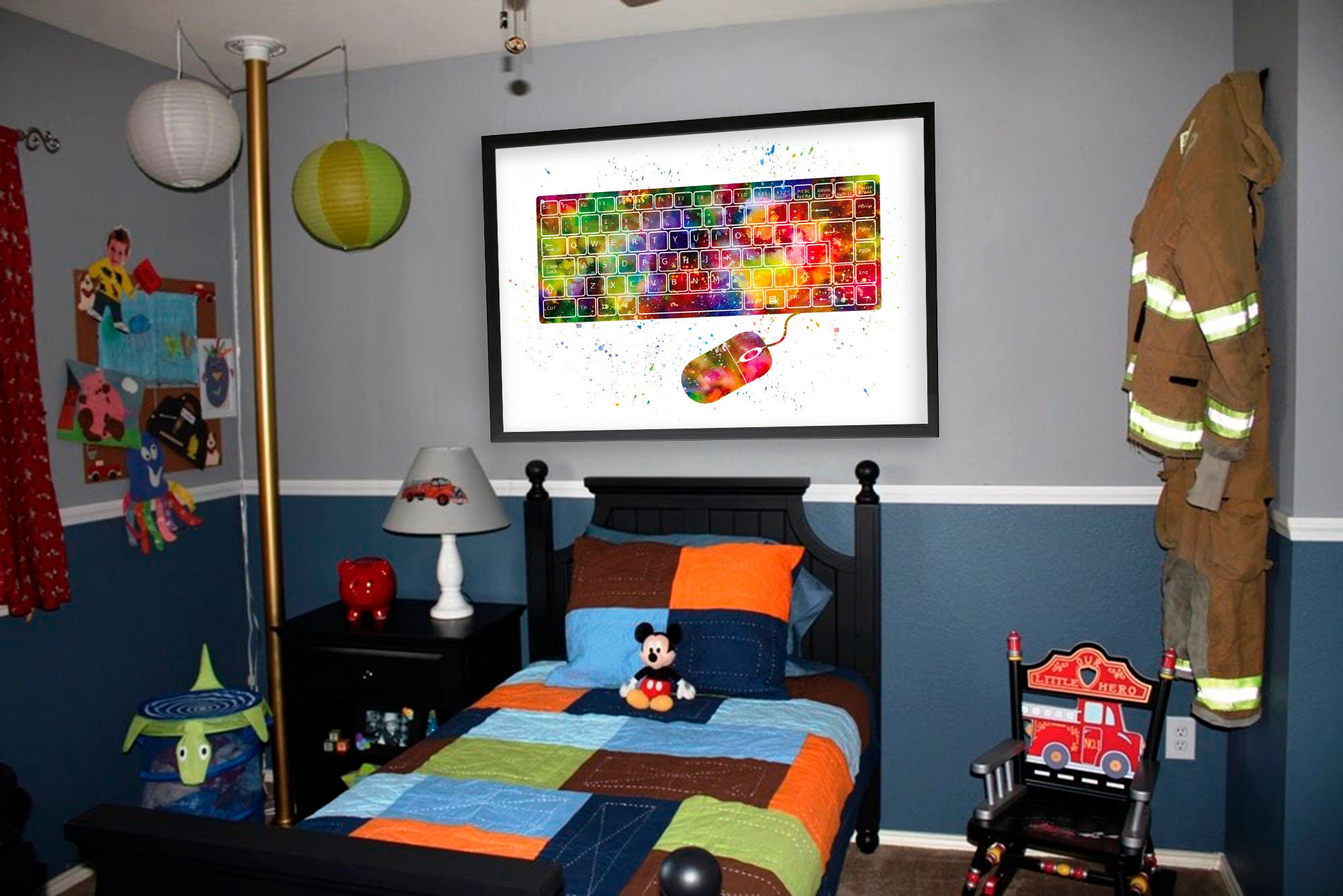 Computer Keyboard Art Print PC Gamer Gift Computer Mouse - Etsy