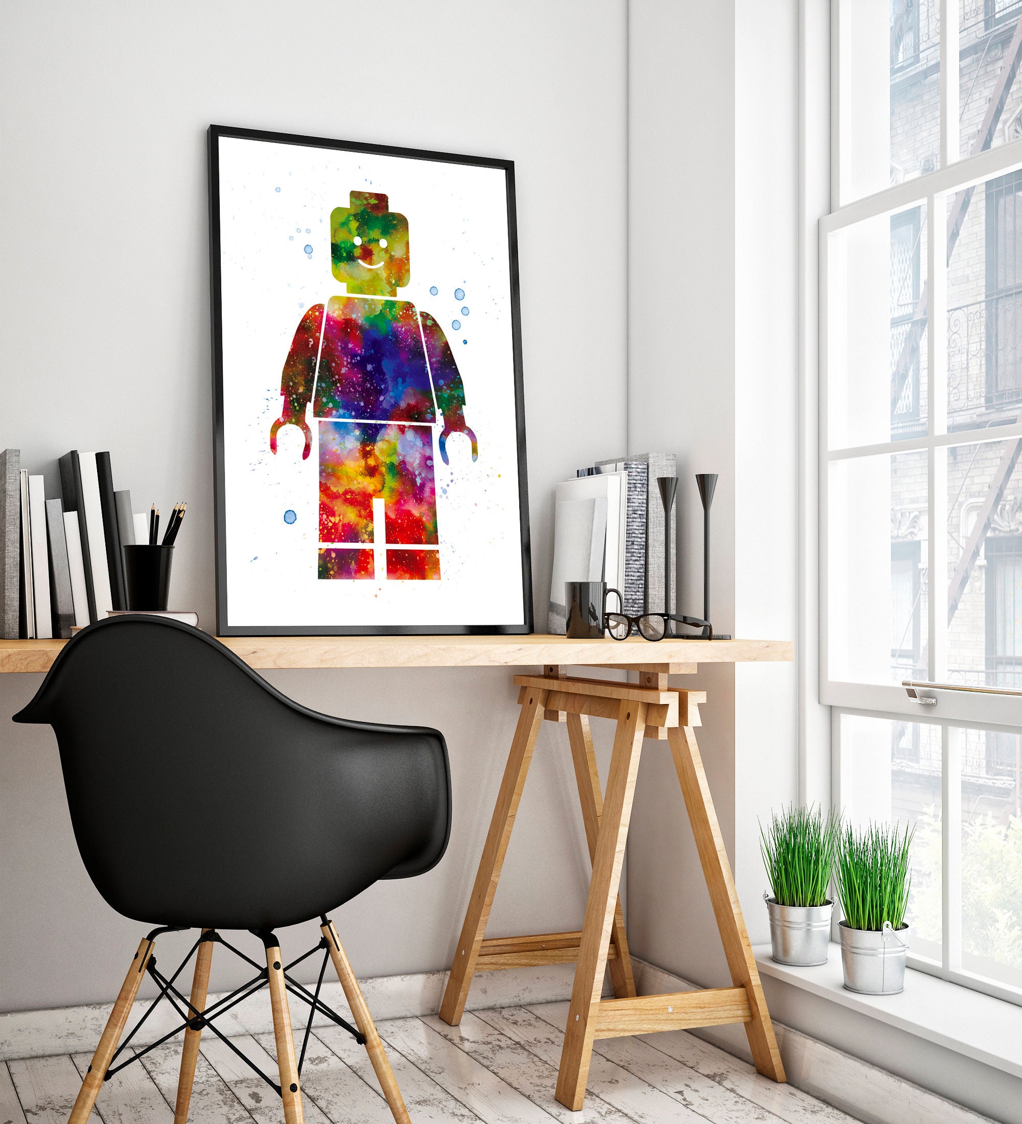 Lego Man Minifigure Art Watercolor Print Boys Nursery - Etsy Canada