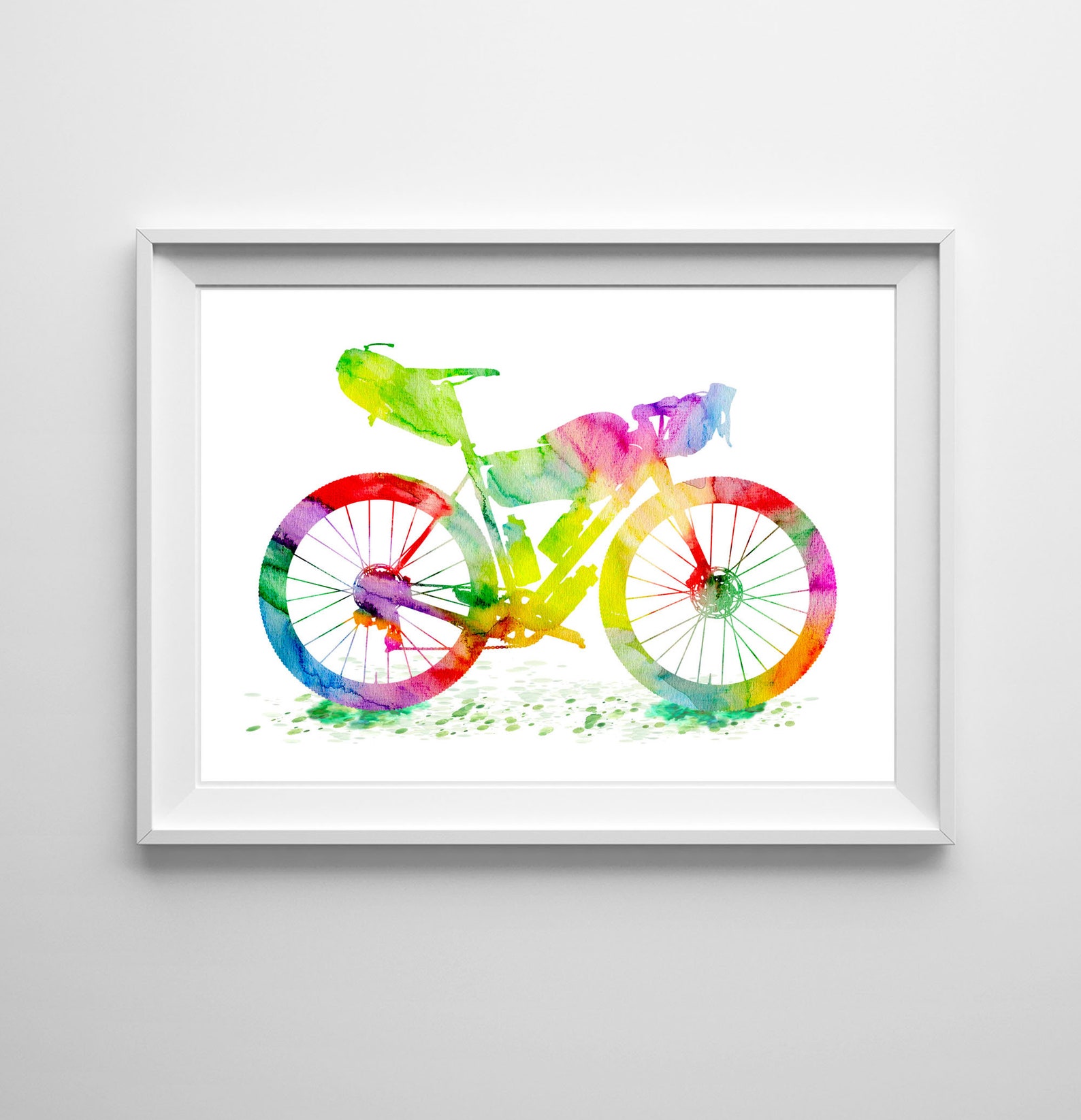 Bicycle Art Print Bikepacking Watercolor Art Bike Touring | Etsy