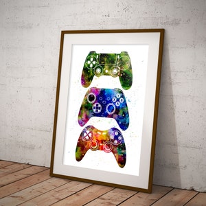 Game Controller Poster, Controller Wall Art, Gamer Room Decor ...