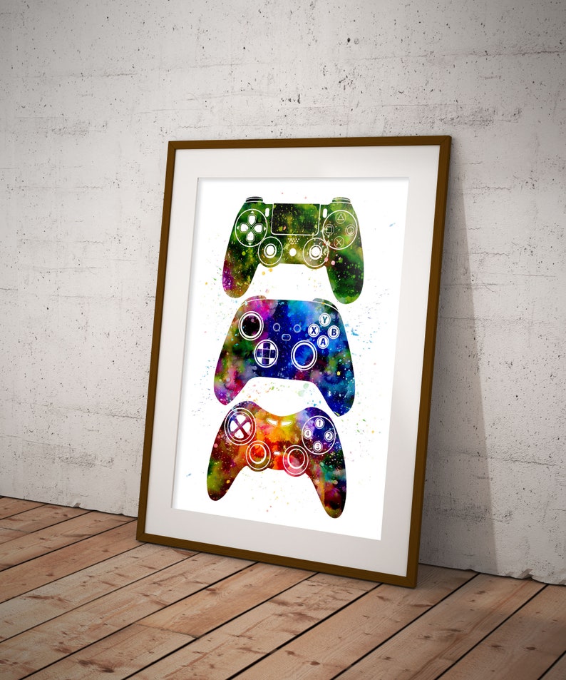 Game Controller Poster Controller Wall Art Gamer Room Decor | Etsy