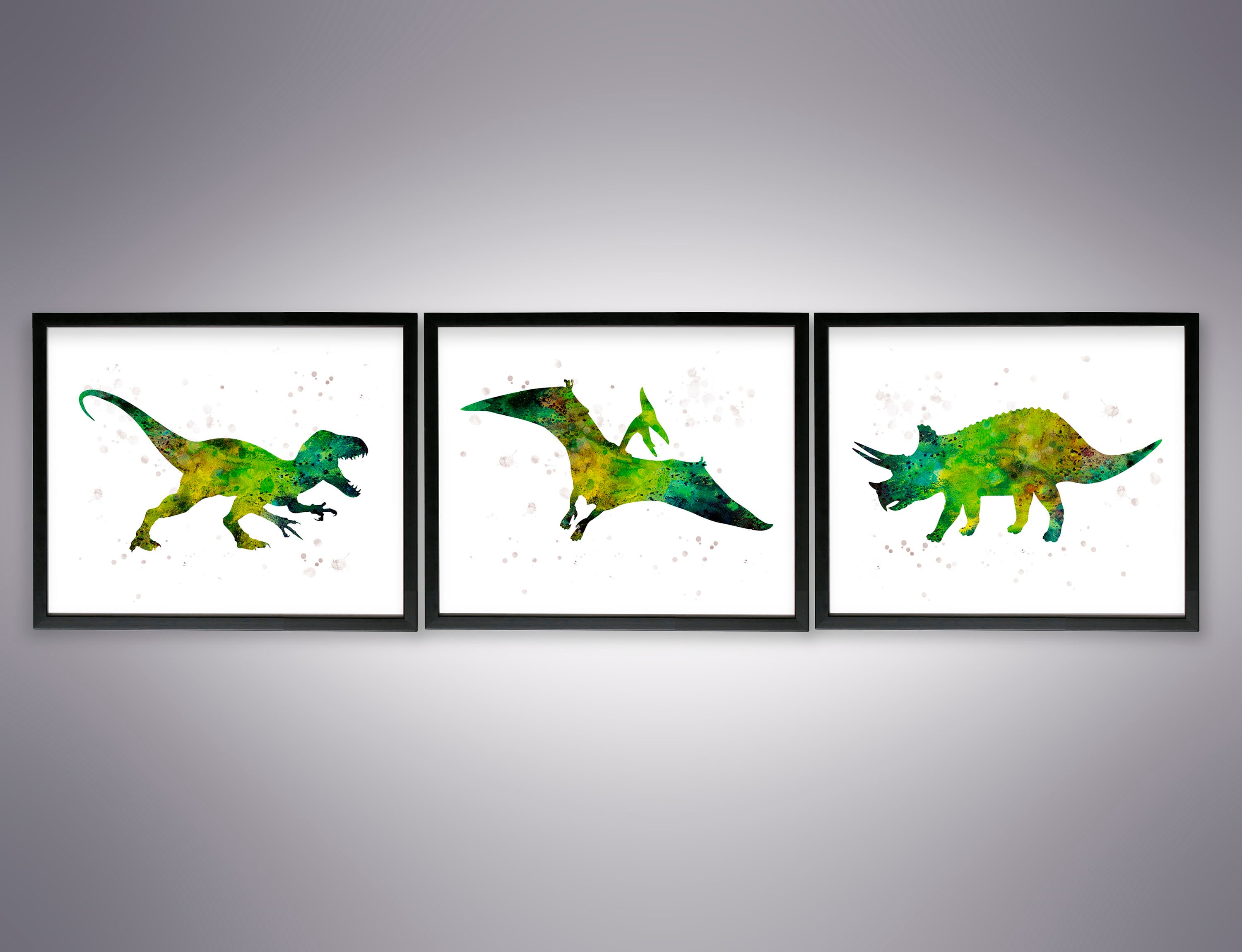 Dinosaur Printable Wall Art Set of 3 Printable Art Nursery | Etsy