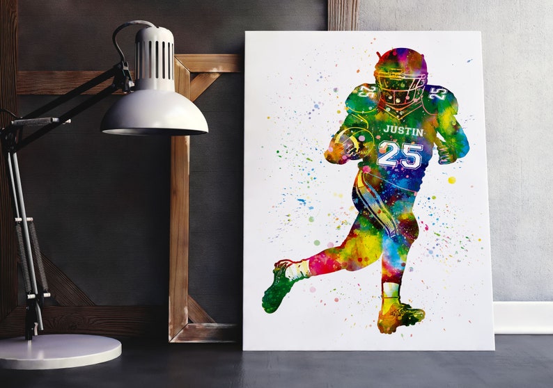Personalized American Football Poster Custom Gift for Men - Etsy