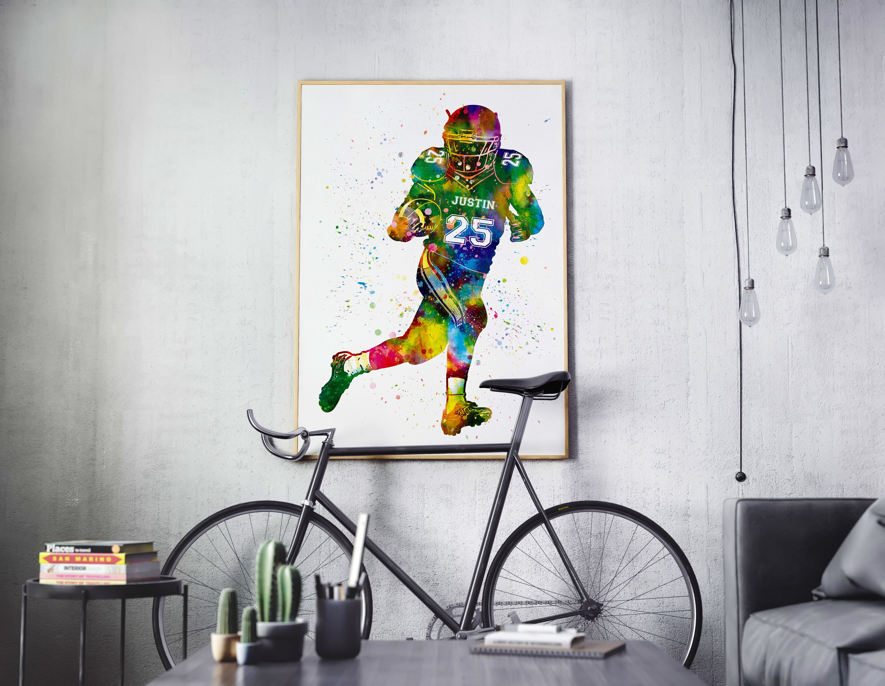 Personalized American Football Poster Custom Gift for Men - Etsy
