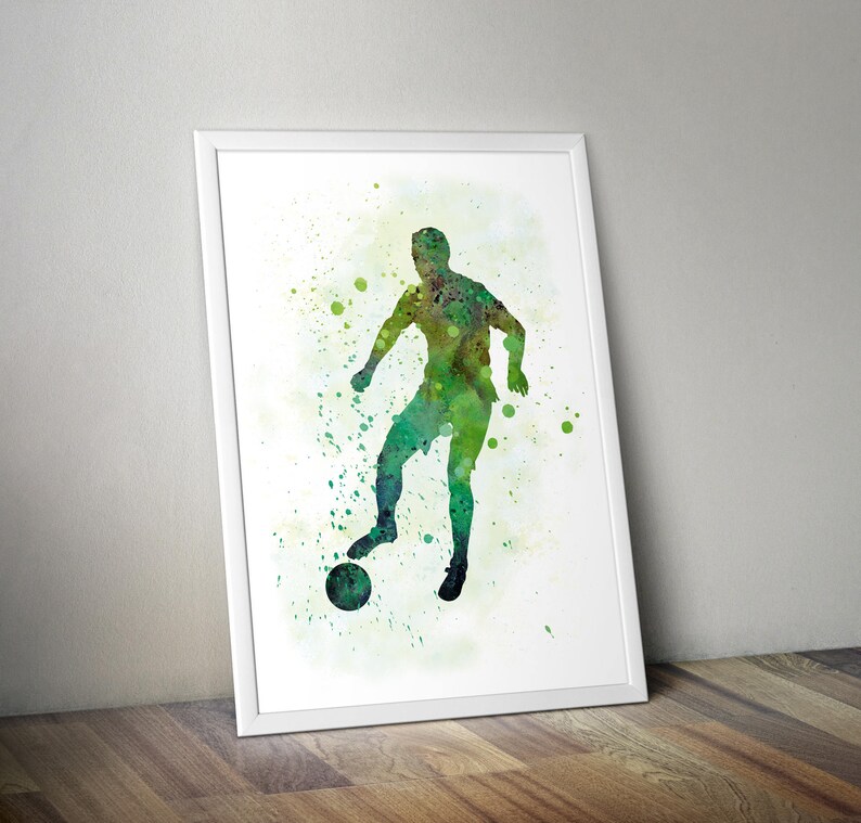Soccer Player Poster Football Player Watercolor Print - Etsy