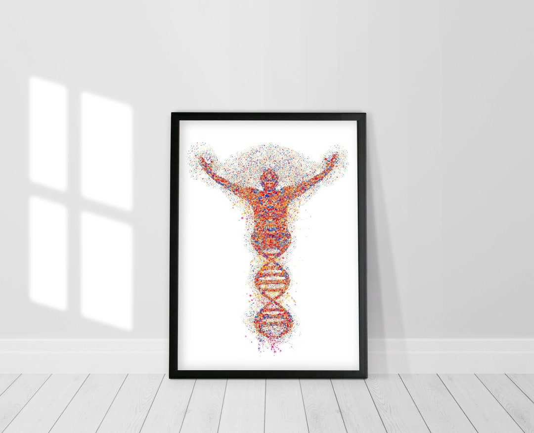 DNA Art, Human DNA Print, Human Body System, Molecular Print, Genetics ...