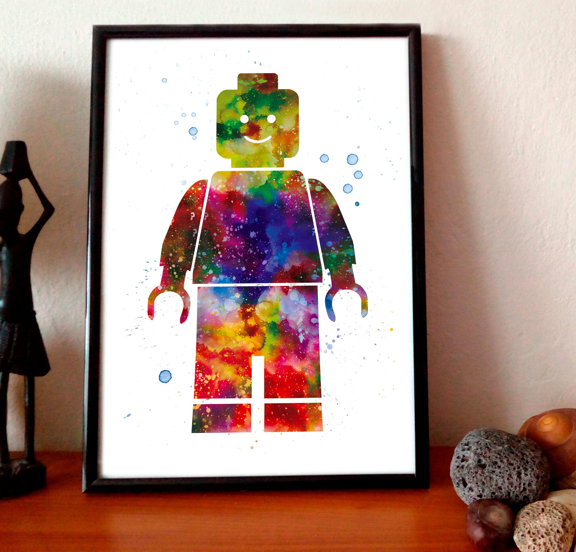 Lego Man Minifigure Art Watercolor Print Boys Nursery - Etsy