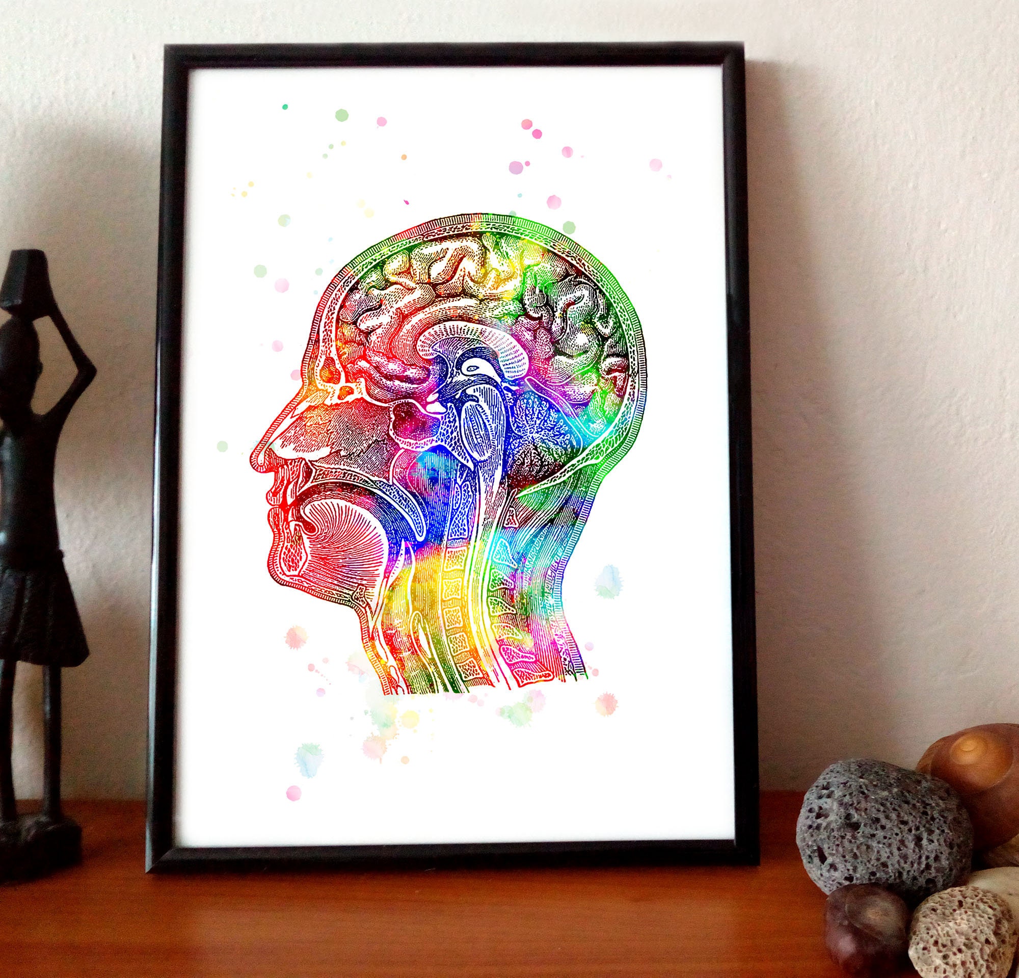 Human Head Art Print Anatomy Poster Medical Poster - Etsy