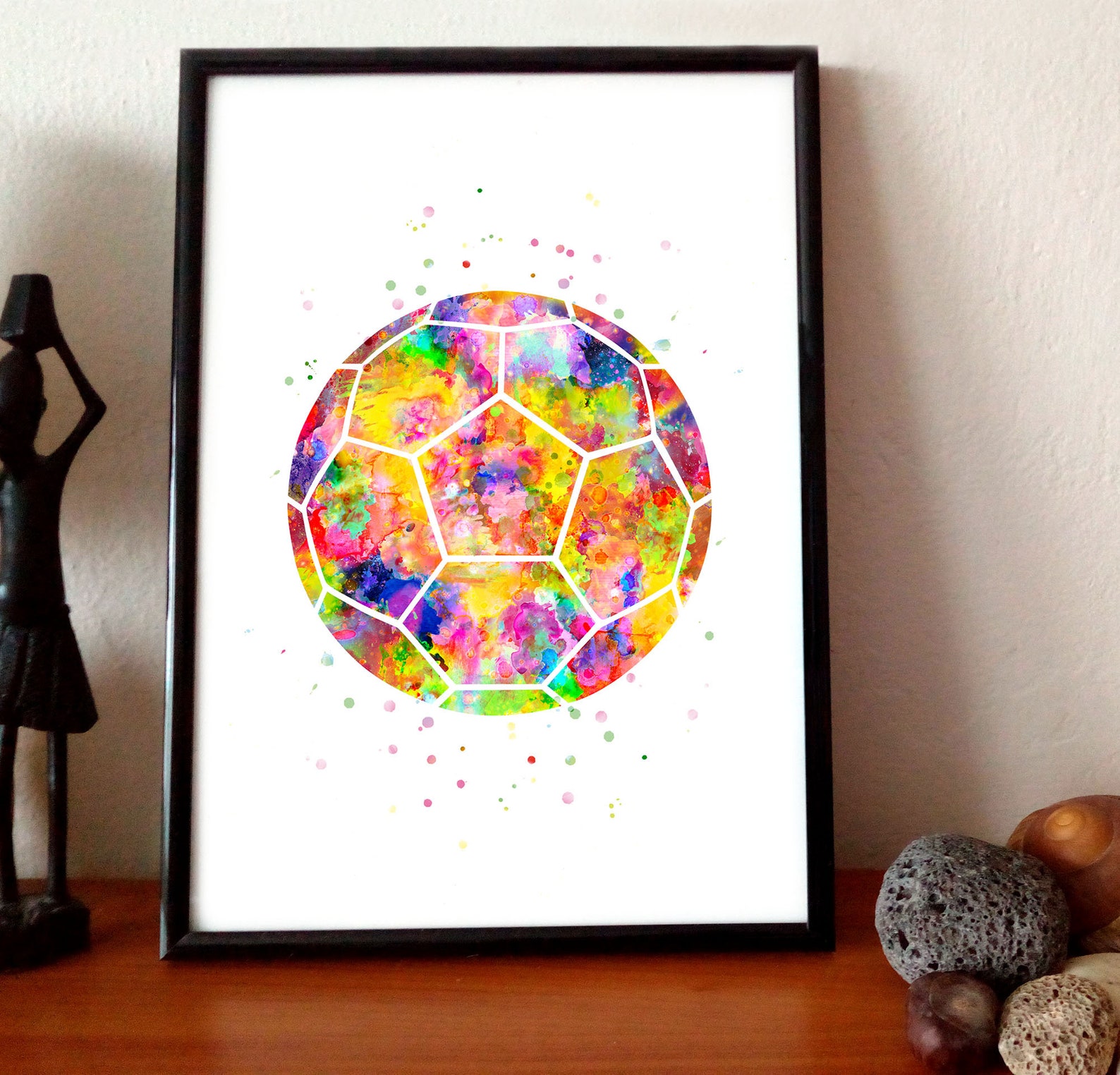 Soccer Poster Soccer Ball Print Football Watercolor | Etsy