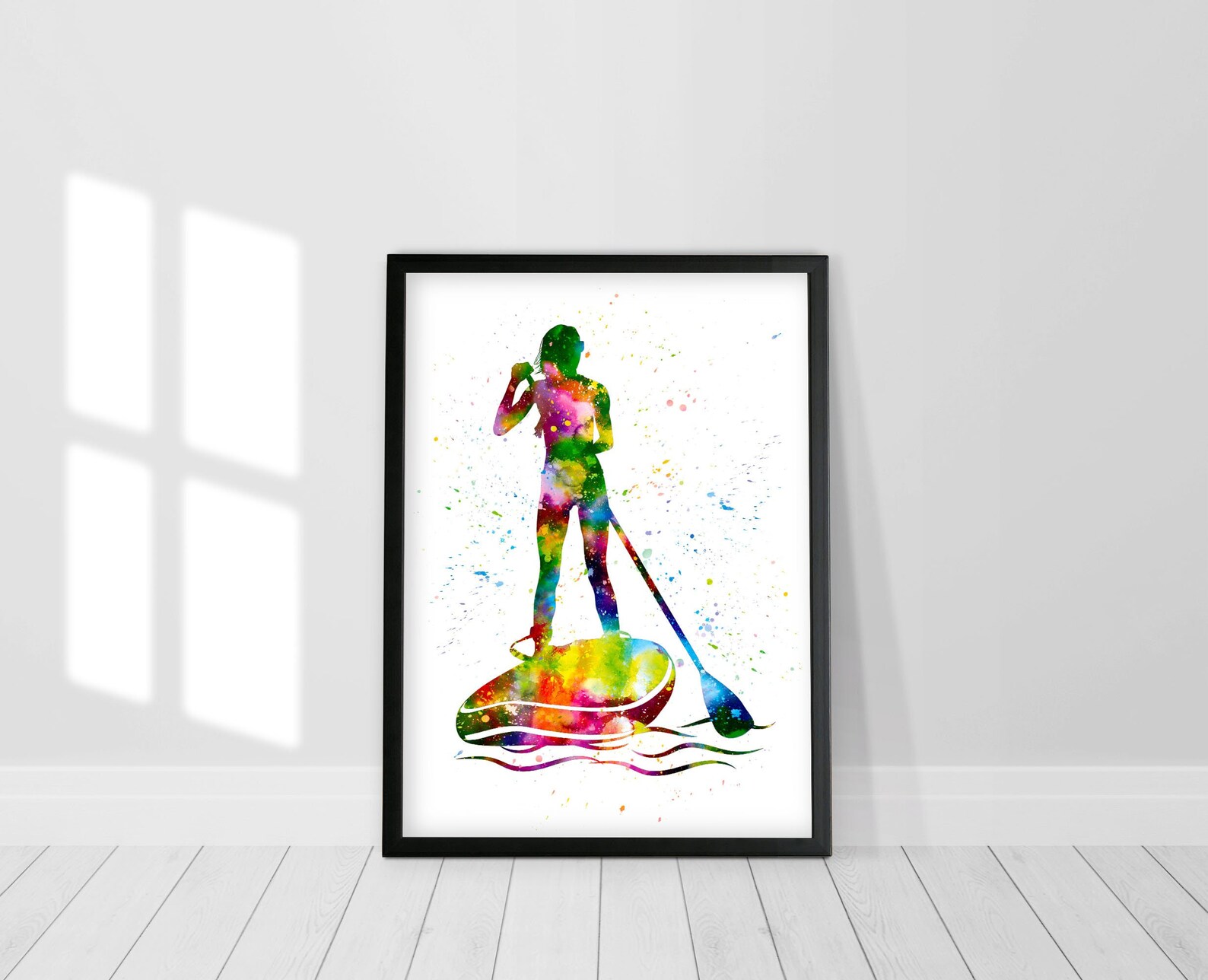 Paddle Board Girl, Stand up Paddle Board, SUP Girl, Surfing Art Print ...