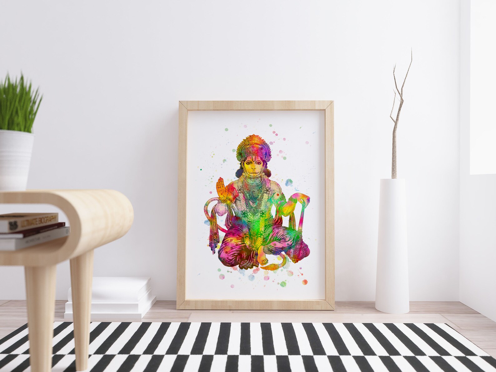 Lord Hanuman Painting Hanuman Poster Hindu Art Print - Etsy