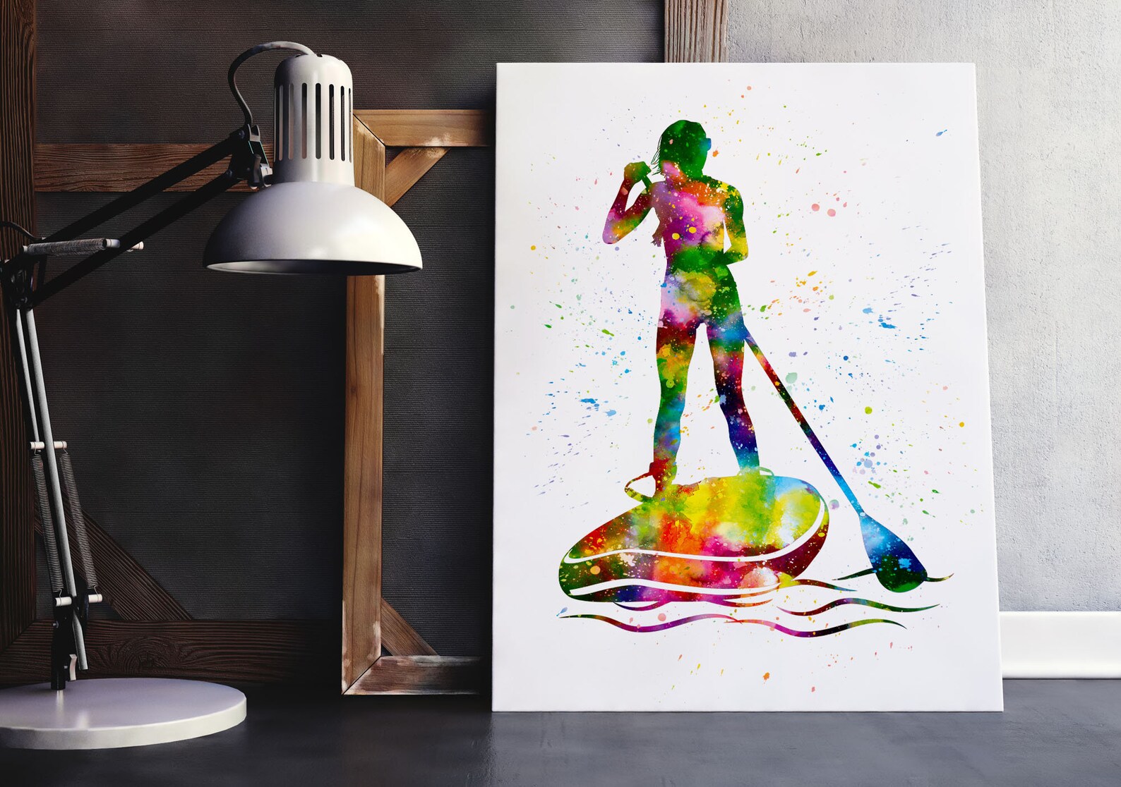 Paddle Board Girl, Stand up Paddle Board, SUP Girl, Surfing Art Print ...