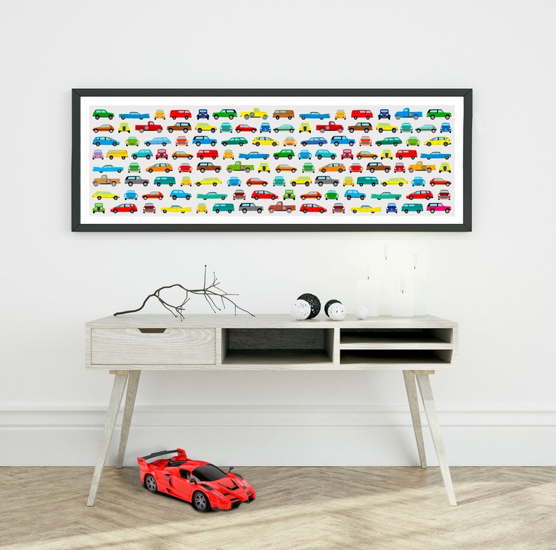 Cars Poster Car Illustration Kids Room Art Car Print Boys - Etsy