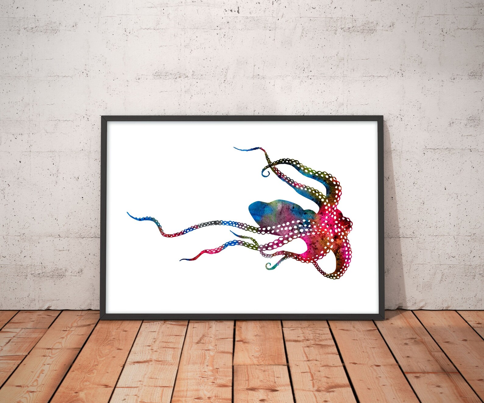 Octopus Watercolor Printable Art Octopus Poster Animal - Etsy