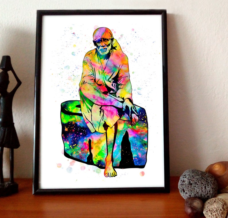 Sai Baba Painting Shirdi Sai Baba Poster Spiritual Decor - Etsy