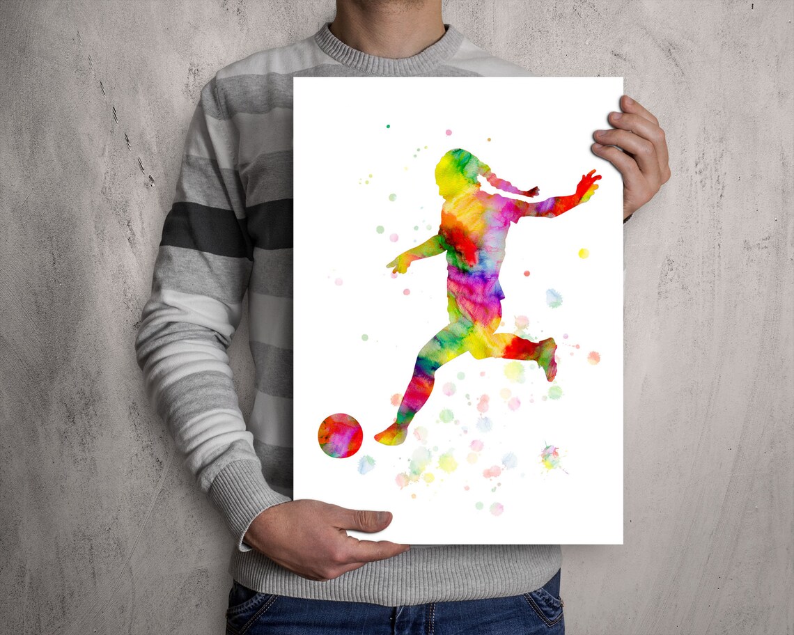 Soccer Girl Print Girl Football Player Female Soccer - Etsy