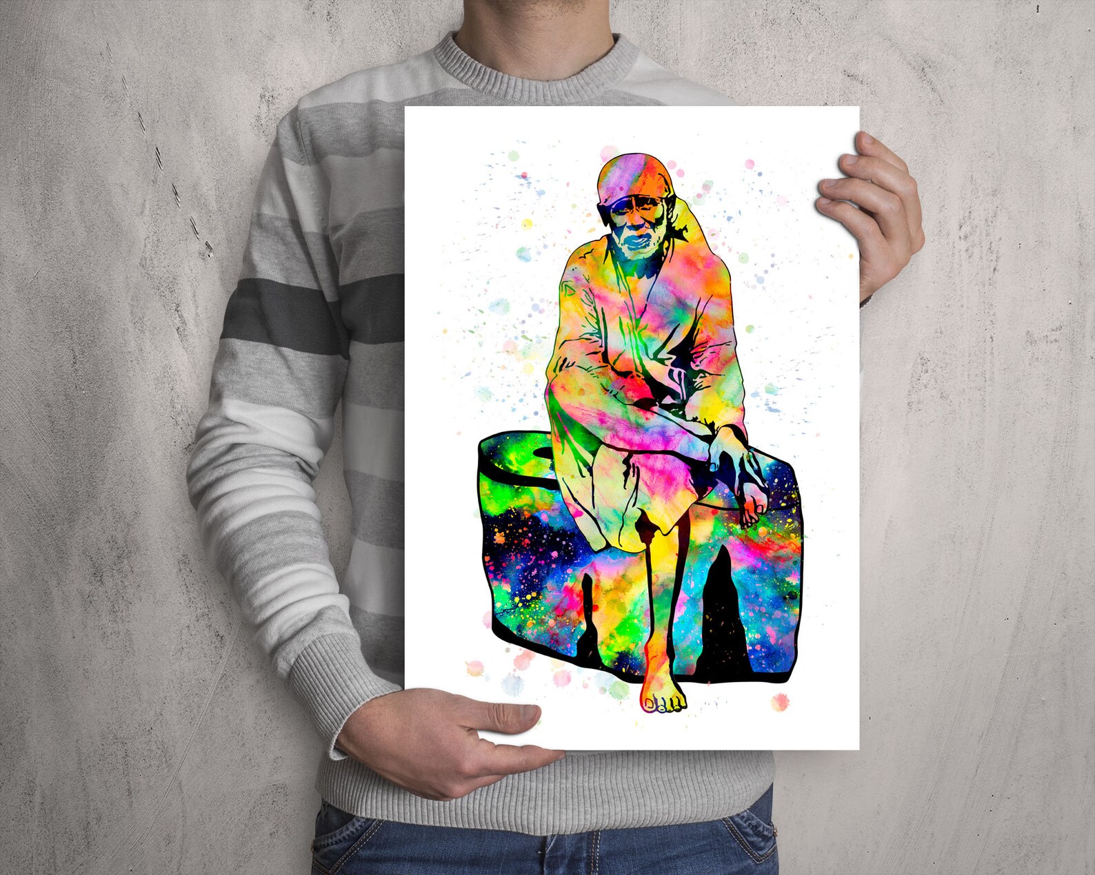 Sai Baba Painting Shirdi Sai Baba Poster Spiritual Decor - Etsy