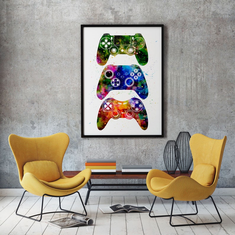 Game Controller Poster Controller Wall Art Gamer Room Decor | Etsy