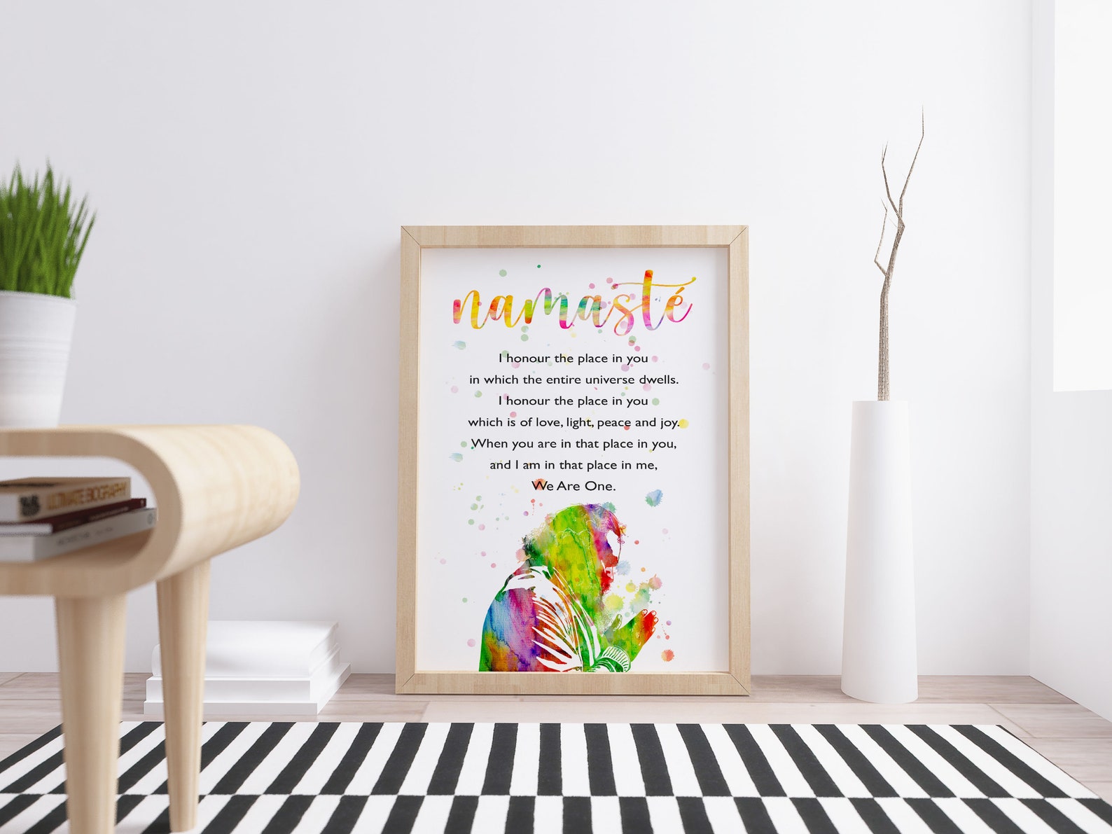 Namaste Wall Art Namaste Definition Print Namaste Sign | Etsy