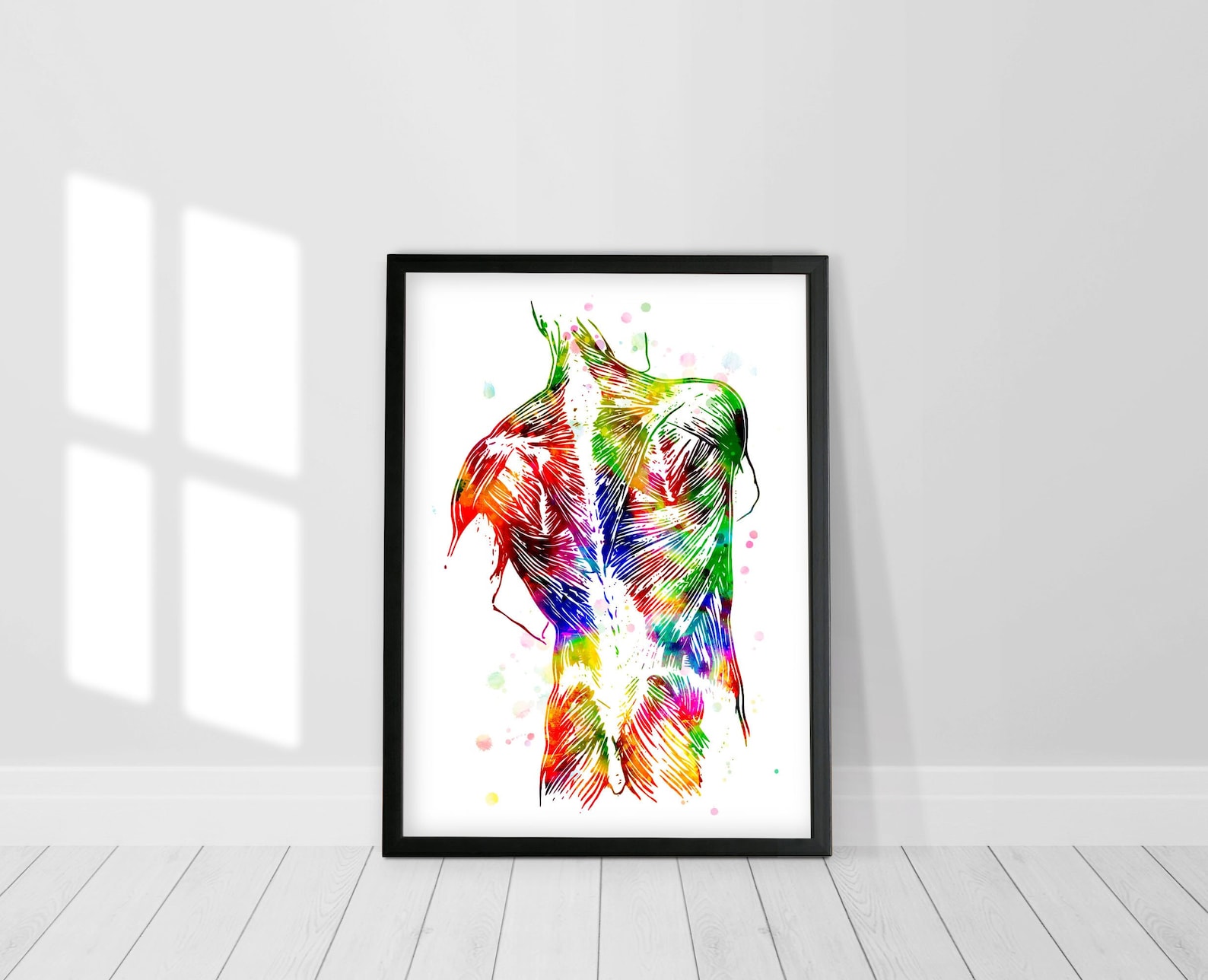 Muscles of Back Anatomy Print, Human Anatomy Art, Back Muscle Anatomy ...