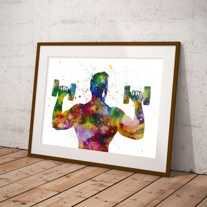Dumbbell Workout Poster, Gym Poster Art Print, Home Gym Wall Art ...