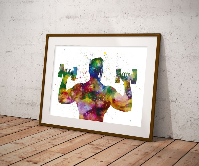Dumbbell Workout Poster Gym Poster Art Print Home Gym Wall | Etsy