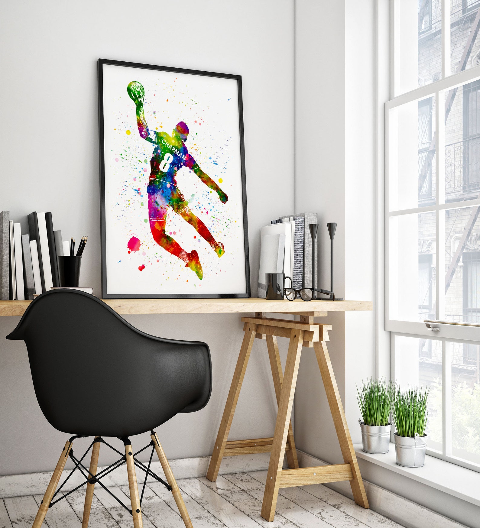 Personalized Handball Poster Player Watercolor Print Poster Gift for ...