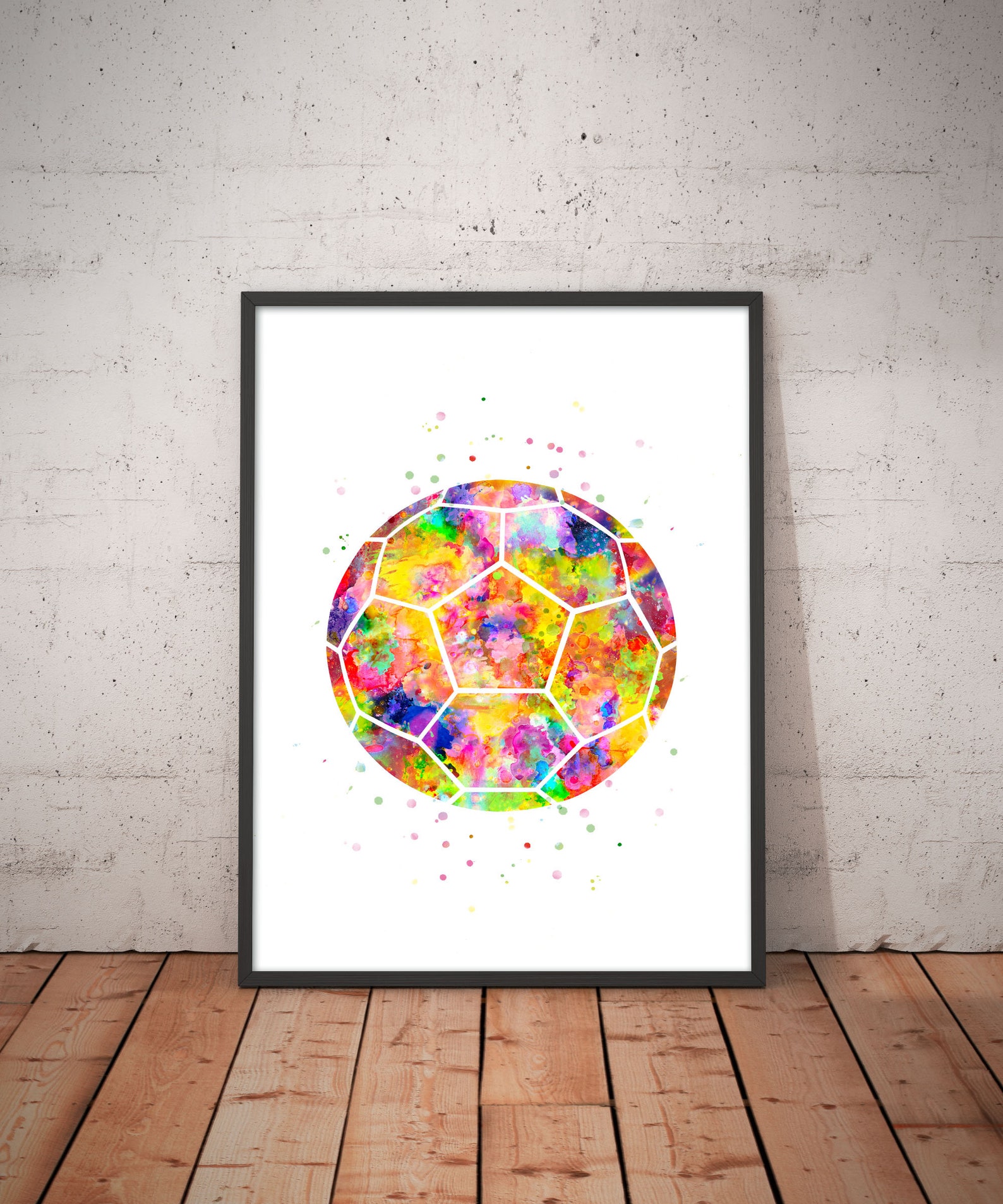Soccer Poster Soccer Ball Print Football Watercolor | Etsy
