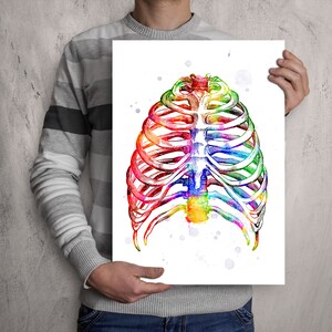 Rib Cage Poster, Anatomy Art, Medical Art Print, Medical Student Gift ...