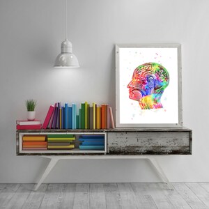 Human Head Art Print, Anatomy Poster, Medical Poster, Neurology Clinic ...