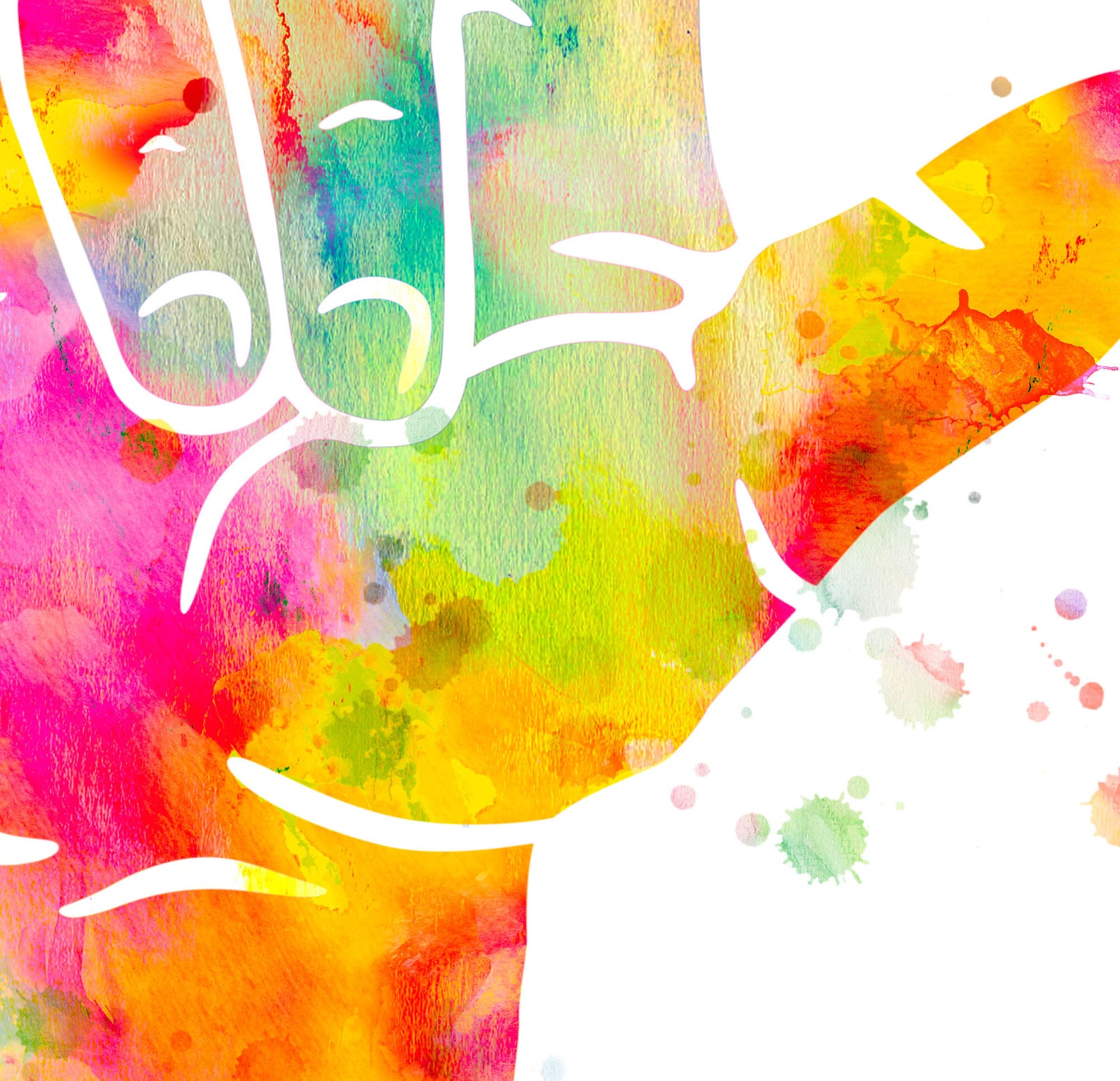 ASL I Love You American Sign Language Watercolor Print Love | Etsy