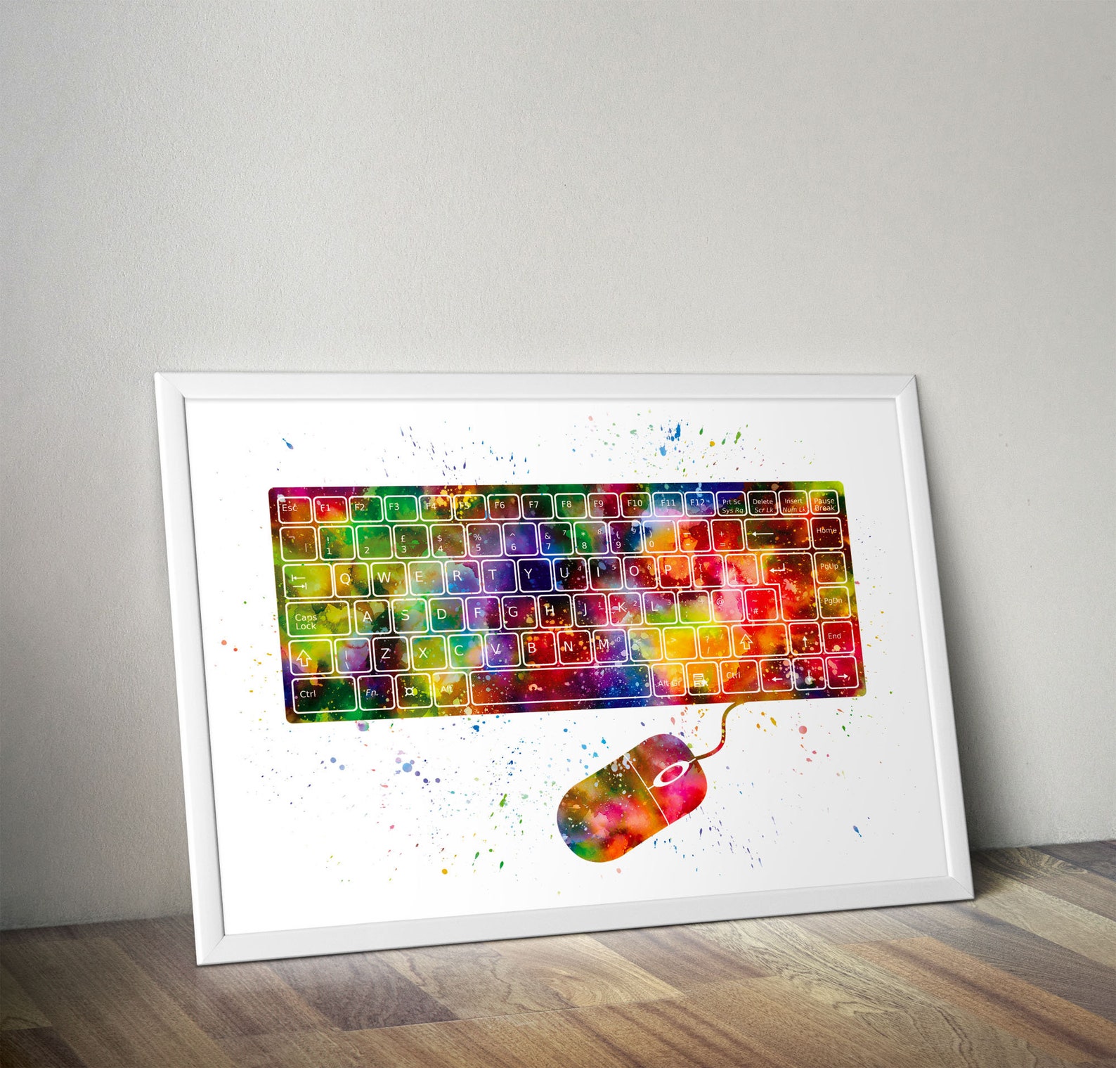 Computer Keyboard Art Print PC Gamer Gift Computer Mouse | Etsy