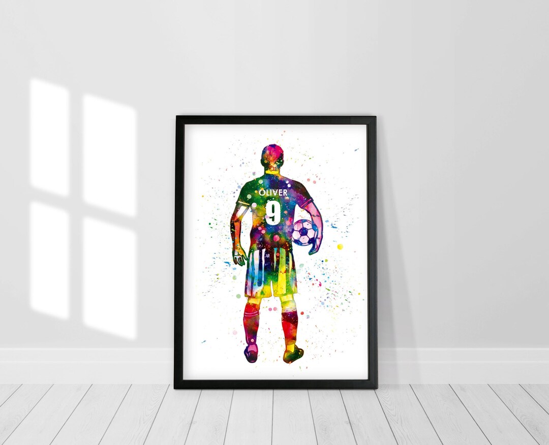 Personalised Football Picture, Personalization Football Print, Soccer ...