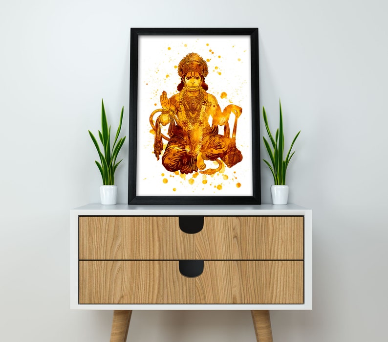 Hanuman Painting Lord Hanuman Poster Hindu Art Printable | Etsy