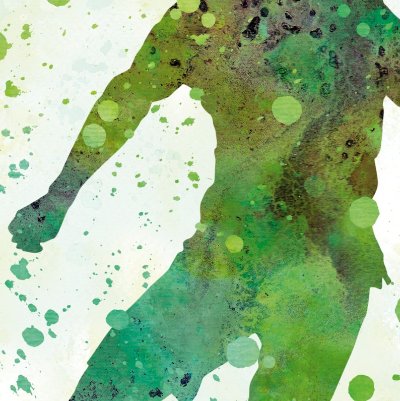 Soccer Player Poster Football Player Watercolor Print - Etsy