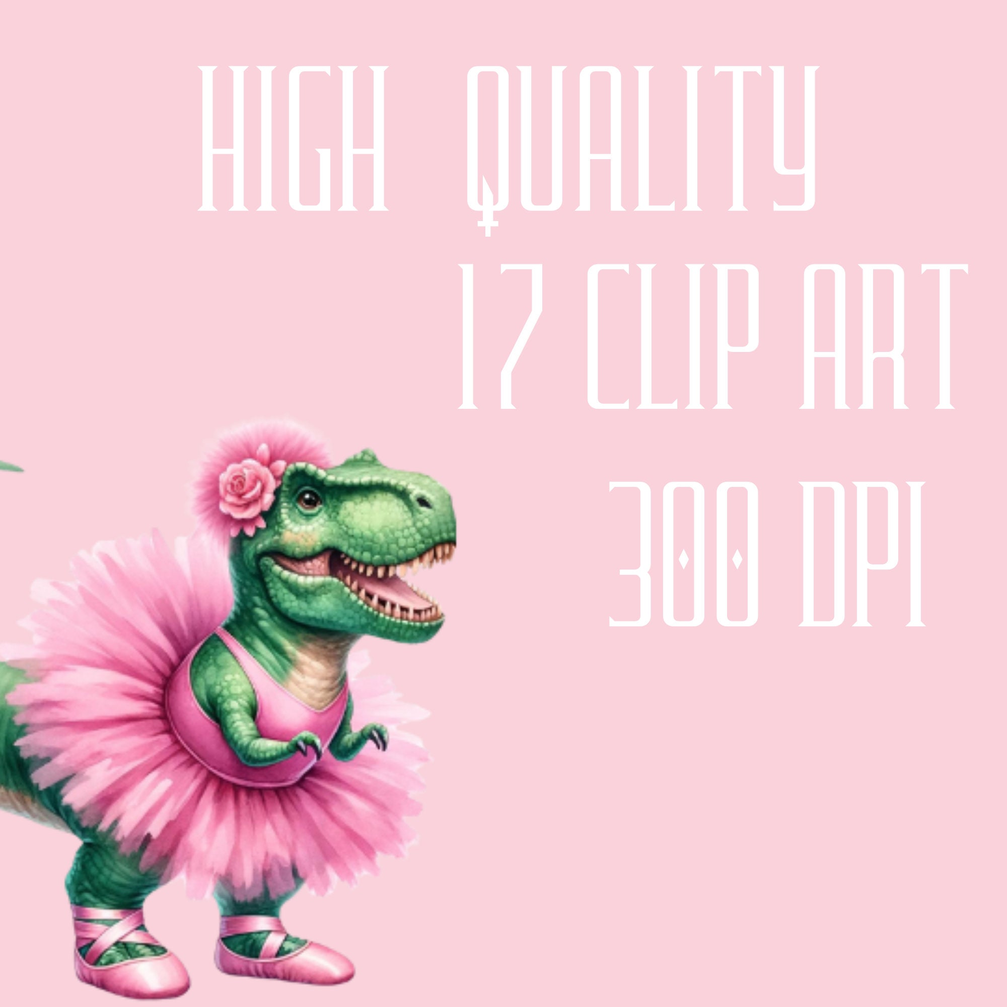17 Pink Tutu T-rex Clip Arts - Dinosaur Ballet Illustrations for Kids ...