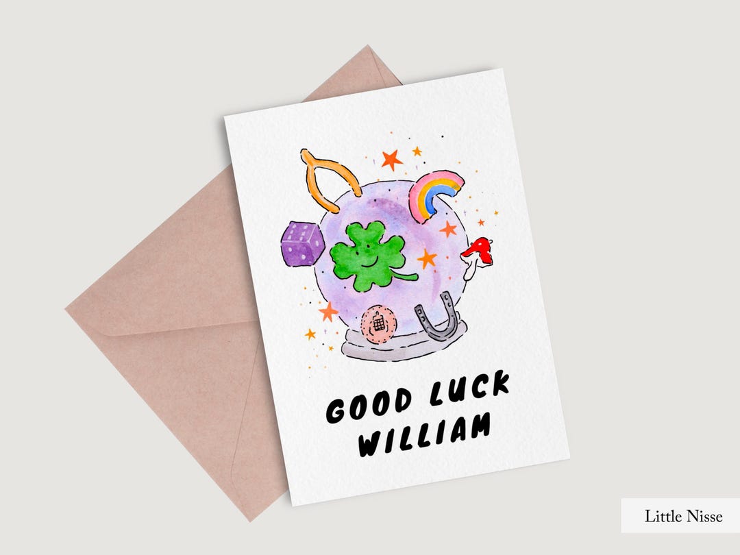 Printable Lucky Charm Watercolour Greetings Card - Instant Download - Etsy