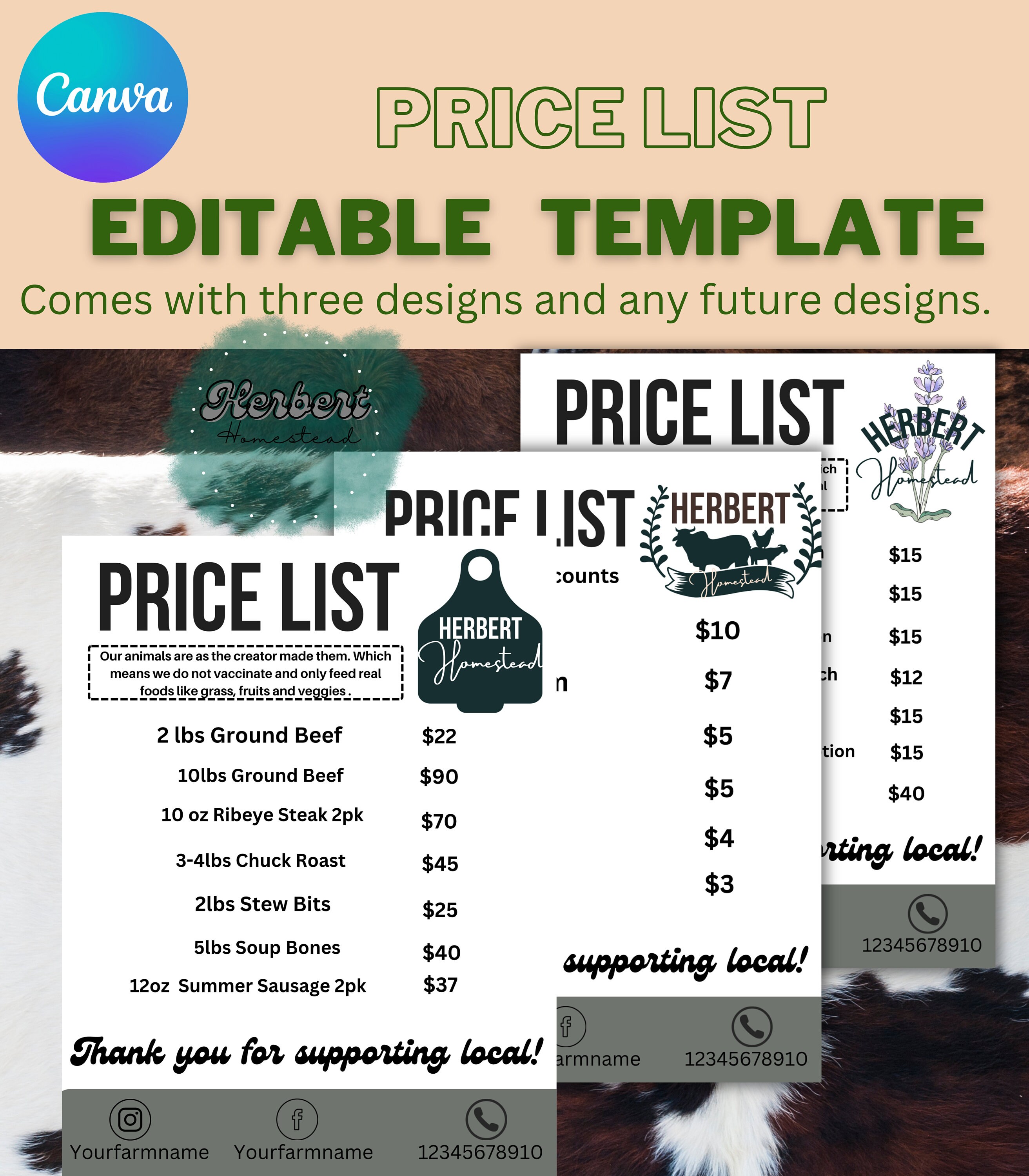 Farm Price Sheet Flyer Template Farm Business Template Farm Market ...