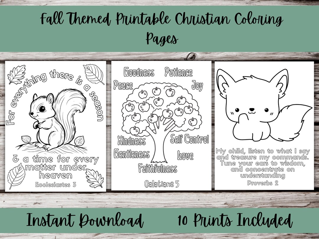 Printable Fall Christian Coloring Bible Coloring Pages Fall - Etsy