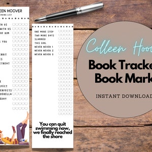 Colleen Hoover Reading List Tracker Printable Bookmark COHO Reading ...