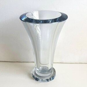 Vintage Swedish Crystal Vase - Strombershyttan Crystal - Ice Blue ...